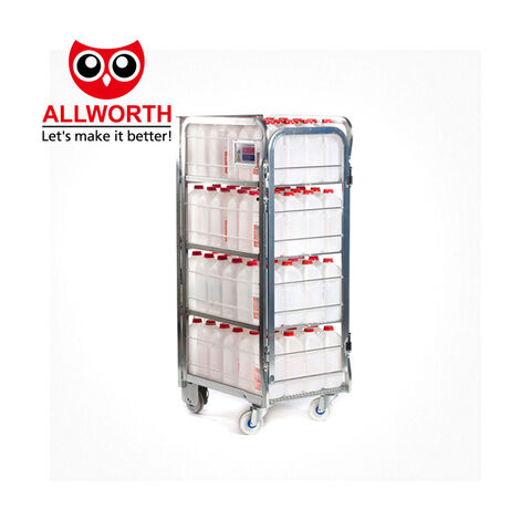 Buy Wholesale China Cheap Wholesale Milk Trolley Wire Cage With Nylon ...