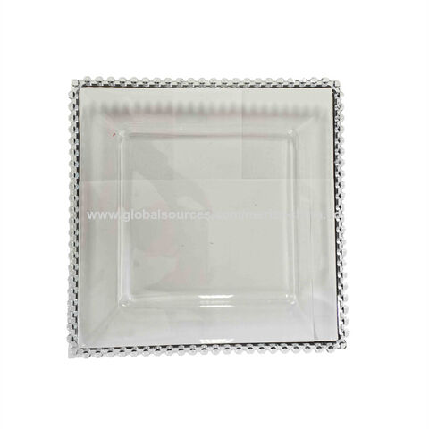 Buy Wholesale China 6 Pcs Clear Square Plastic Plates,12.6 Inch Square ...