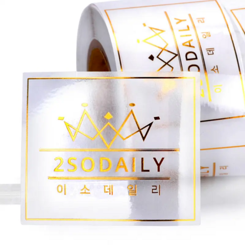 High Quality Custom Sticker Logo Clear Gold Foil Die Cut Labels ...