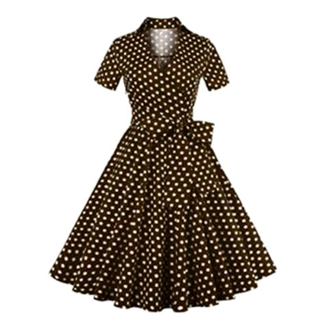 Buy Wholesale China Hot Sale Retro Wave Point Dress - & Retro Wave ...