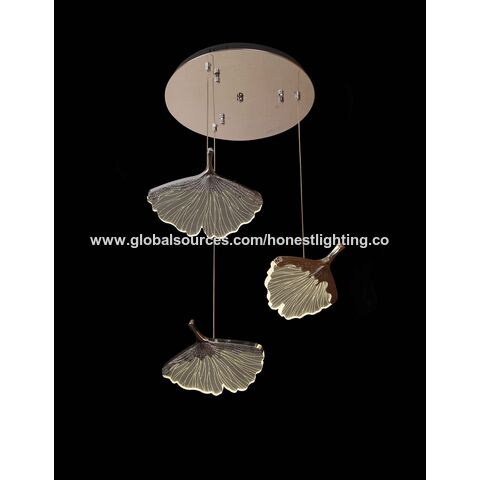 Buy Wholesale China Factory Price Leaf Crystal Pendant Led Light Lamp ...