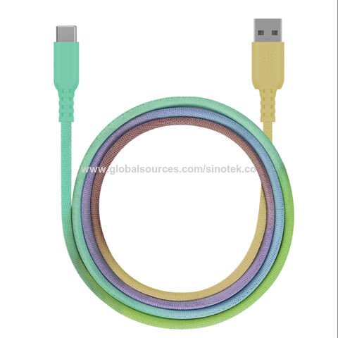 Buy Wholesale China Multi Colors Rainbow Braided Type C Fast Charge ...
