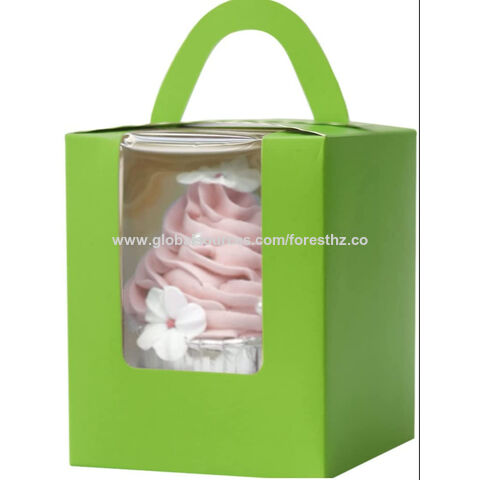 Wholesale Ivory Board Cake Packaging Box With Handle - Expore China ...