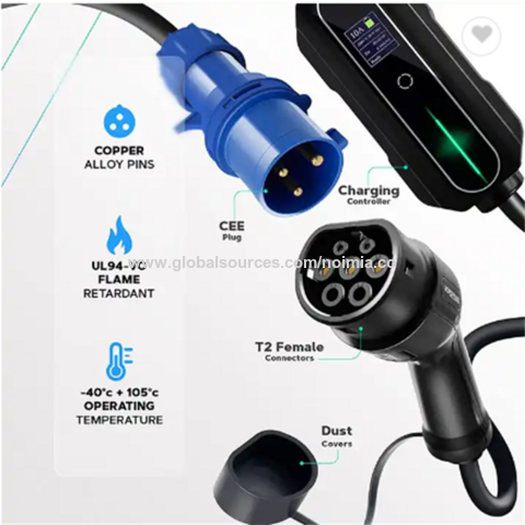 Buy Wholesale China Portable Ev Charger Type 2 Ev Connector Input Adjustable Amperage (10a/16a ...