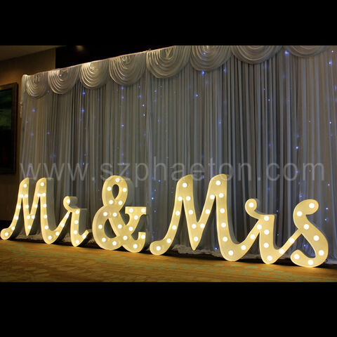 Buy China Wholesale Giant Cursive Mr & Mrs Led Light Up Marquee Letters ...