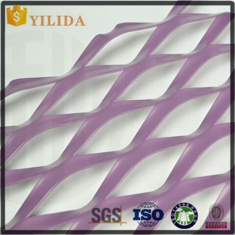 Powder Coated Aluminum Expanded Mesh Sheet For Facade, Expanded Metal ...