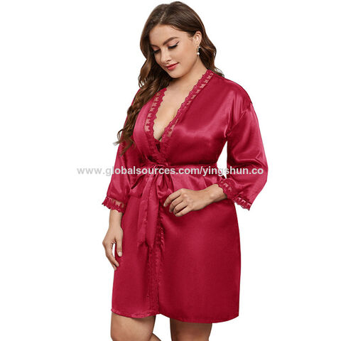 Buy Wholesale China Women's Sleeping Robes Plus-size Sexy Sleepwear ...
