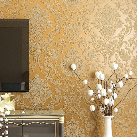 Luxury Gold 3d European Damascus Wallpaper Bedroom Living Room Tv ...