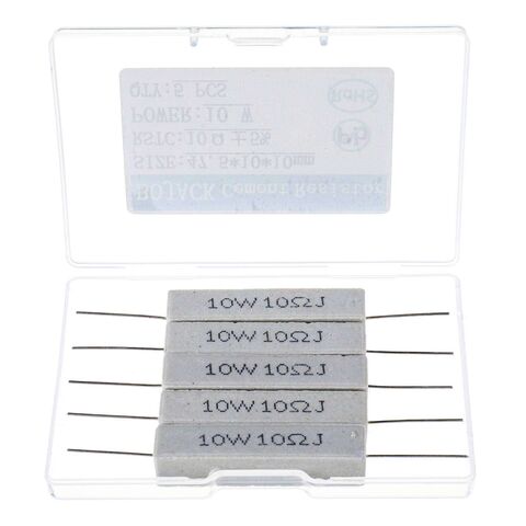 Pack Of 5 Pcs Resistor Cement Ceramic Cement Resistor 10w 10 Ohm ...