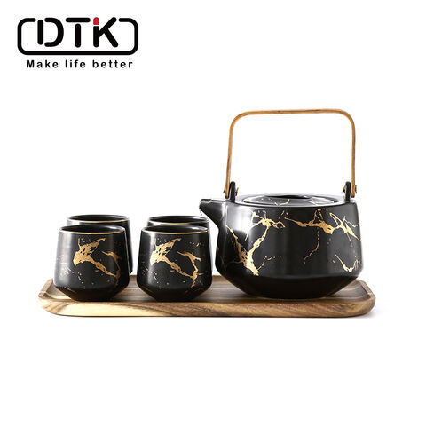 Buy Wholesale China North Europe Tea Pot Set With Bamboo Base For ...