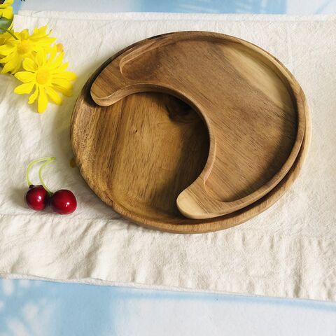 Buy Wholesale Vietnam Custom New Design Plate Moon & Sun Shape Acacia ...