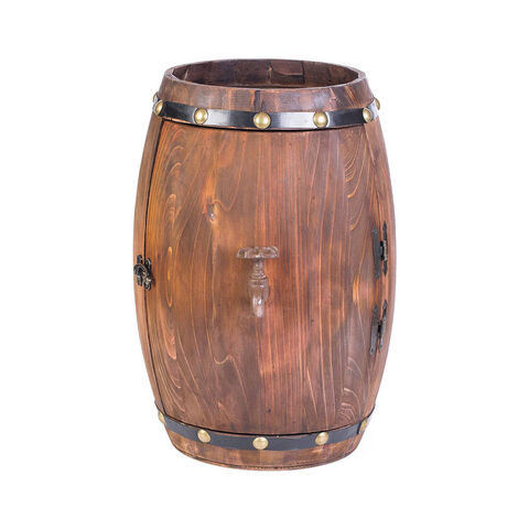 Buy Wholesale China Wine Storage Rack Wooden Barrel Shaped Vintage ...