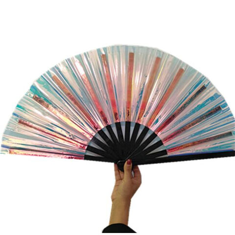 Buy Wholesale China Fashion Large Size Bamboo Folding Hand Fan Laser ...