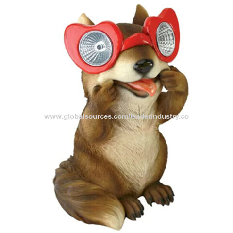 Buy Wholesale China Bsci Factory Polyresin Solar Squirrel Statue ...