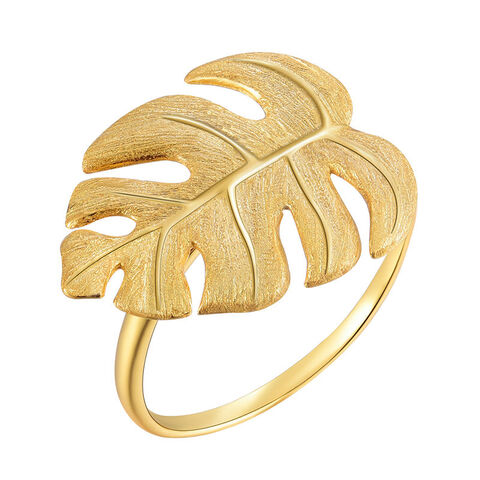 Buy Wholesale China 925 Sterling Silver Monstera Ring 9k 14k 18k Gold ...