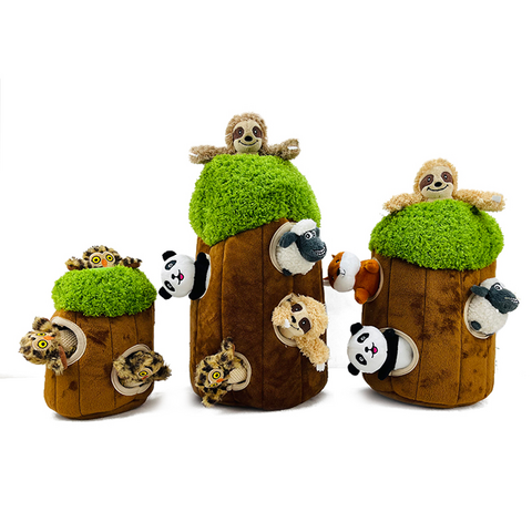 Ready To Ship Hide And Seek Dog Toy Tree Hole Squirrels Owl Pet Toys ...