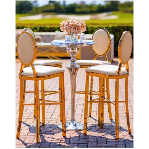 Buy China Wholesale Bar Chair Tall Counter Furniture Gold Metal Velvet ...