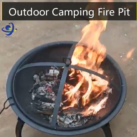 Outdoor Metal Large Camping Round Portable Charcoal Steel Fire Pit With ...