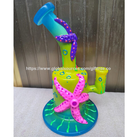Factory Custom New Style Hand Painted 3d Glass Bong Colorful Drawing ...