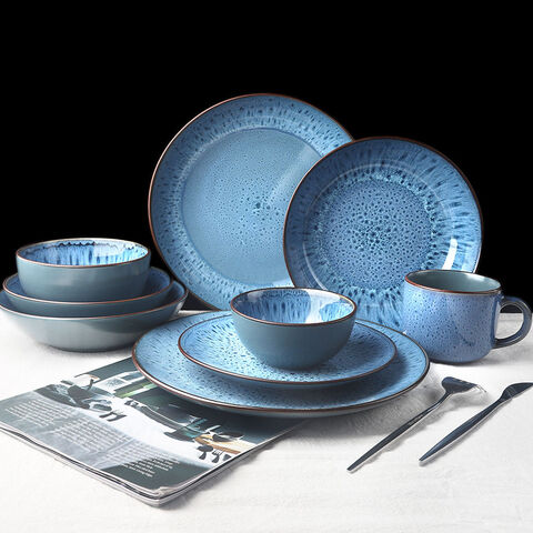 Buy Wholesale China Antique Crockery Rustic Stone Dinner Sets Matte ...