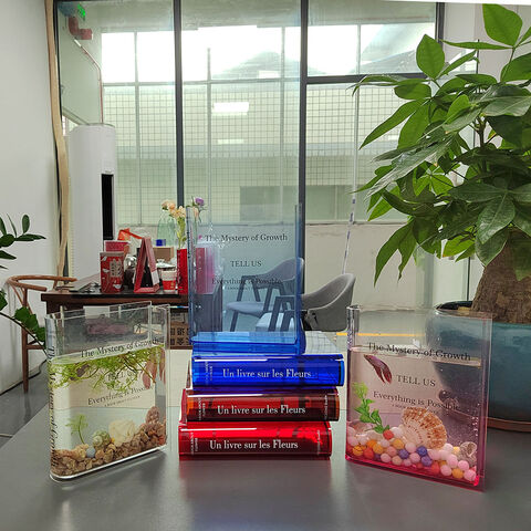 Custom Acrylic Book Vase Fish Tank Table Plastic Aquariums ...