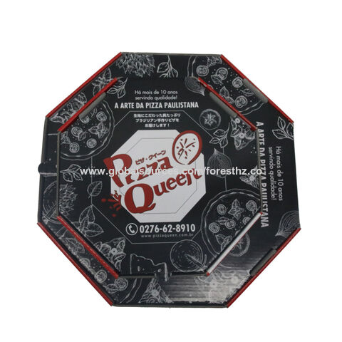 Custom Pizza Packaging Corrugated Paper Carton Box With Black Color ...
