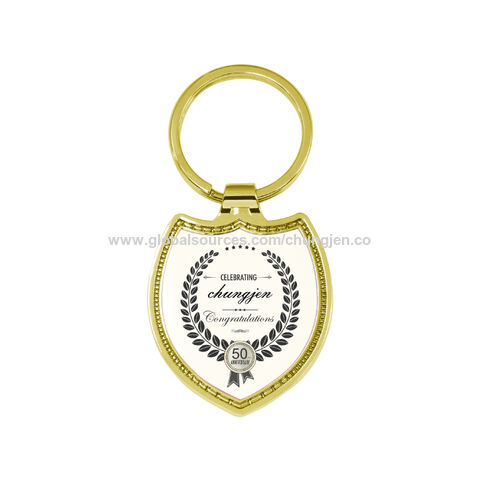 Buy Wholesale Taiwan Custom Digital Printing Logo Keychain Shield Shape ...