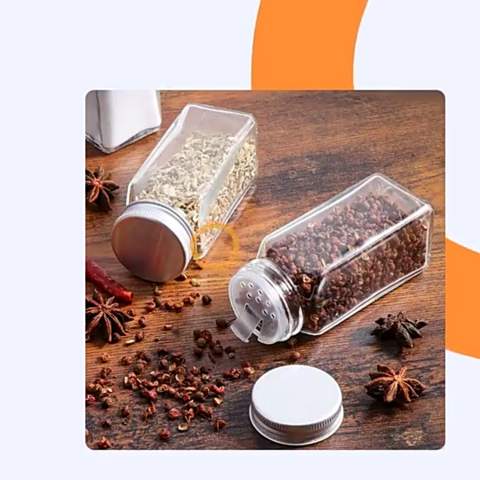 120ml Square Glass Spice Containers 4oz Spice Jars Bottles Square 4 Oz ...