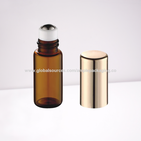 Amber Roller Bottle With Metal Ball 3ml 5ml 6ml 7ml 8ml 10ml Glass Roll On Bottle For Essential ...