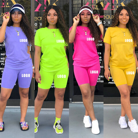 Custom Biker Short Set Women 2 Two Piece Set Women Outfits Summer ...