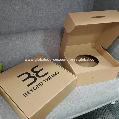 Custom Corrugated Kraft Fedora Hat Box With Insert Kraft Portable ...