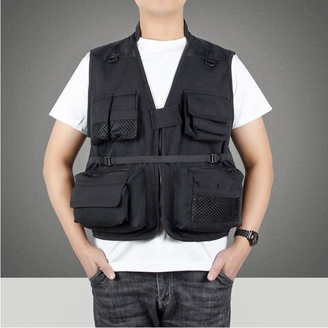 Fly Fishing Sleeveless Multi Pocket Utility Tactical Cargo Vest Nylon ...