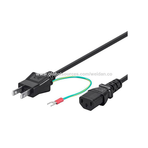 Buy Wholesale China Power Cord Cable Plug Outlet With Ground, 6ft Japan Jis 8303 2 Pin, Iec C13 ...