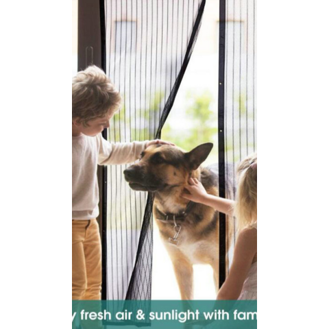 Magnetic Screen Door With Durable Fiberglass Mesh Curtain And Full ...