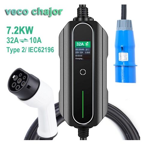 Buy Wholesale China Electric Car Ev Portable Charger 32a 7kw Evse ...