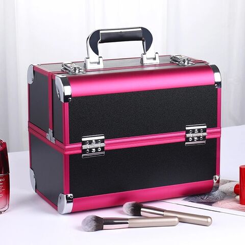 High-capacity Muti-functional Portable 4 Trays Makeup Case Storage Box ...