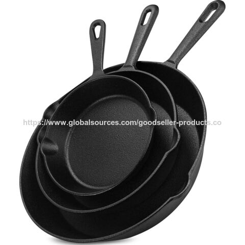 Buy Wholesale China Fry Pans-pre-seasoned Skillet 3-piece Nonstick 6 To ...