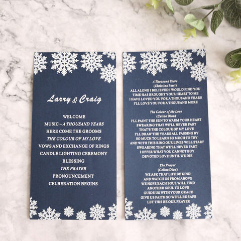 Wholesale Custom Printed Menu Card With Modern Calligraphy And White ...