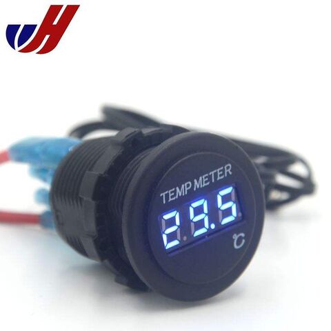 12v Led Automotive Digital Thermometer Vehicle Boat Round Temperature ...