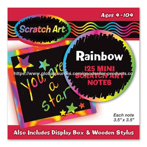 Hot Sale Kids Scratch Art Rainbow Mini Notes Toy With Wooden Stylus ...