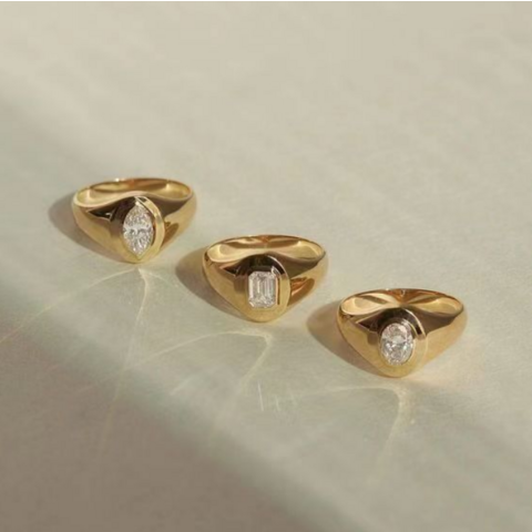 Shiny Crystal Rings Irregular Geometry Punk Vintage Rings Set For Women ...