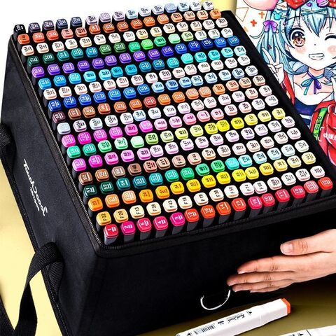 Double Head Alcohol Oily Marker Pen Set Watercolor Note Marker Brush ...