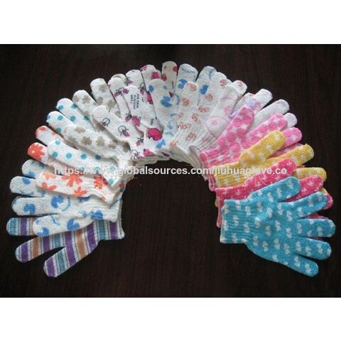 Buy Wholesale China Printing Bath Gloves, Back Rub Bath Gloves, Scrub ...