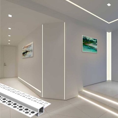 Hot Sale Linear Light For Ceiling Plaster Led Profile Pc Cover Diffused ...