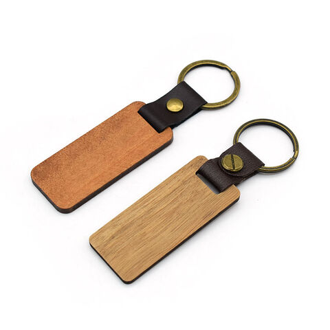 Buy China Wholesale Low Moq Wood Laser Blanks Key Ring Tag Keyring ...