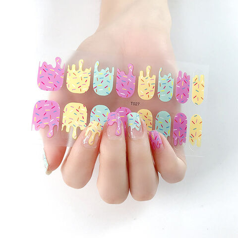 16pcs Factory Sells Cosmetic Bling Gel Nail Sticker No Smell Eco ...