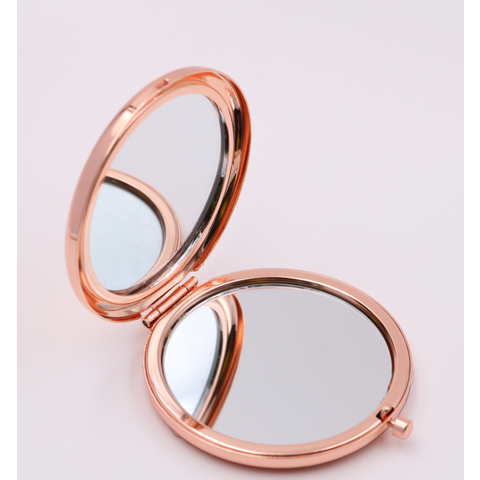 Women Brass Round Pocket Make Up Mirror Vintage Gold Oval Picture Frame ...