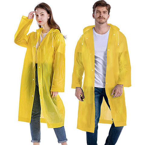 Waterproof Long Translucent Rain Ponchos For Adults Reusable Eva ...