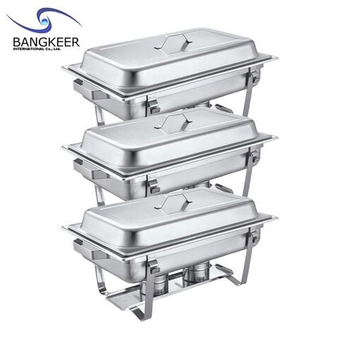 Low Price Three-piece Suit Hot Pot Stainless Steel Chafing Dish Food ...