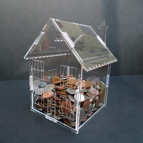 Buy Wholesale China Acrylic House Money Box Lucite Piggy Bank For Coins ...